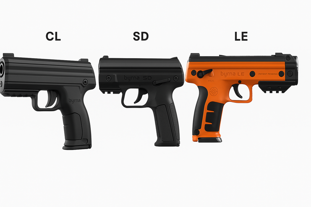 Compare Byrna Less-Lethal Pistols | CL, SD & LE Launchers – Non-Lethal ...